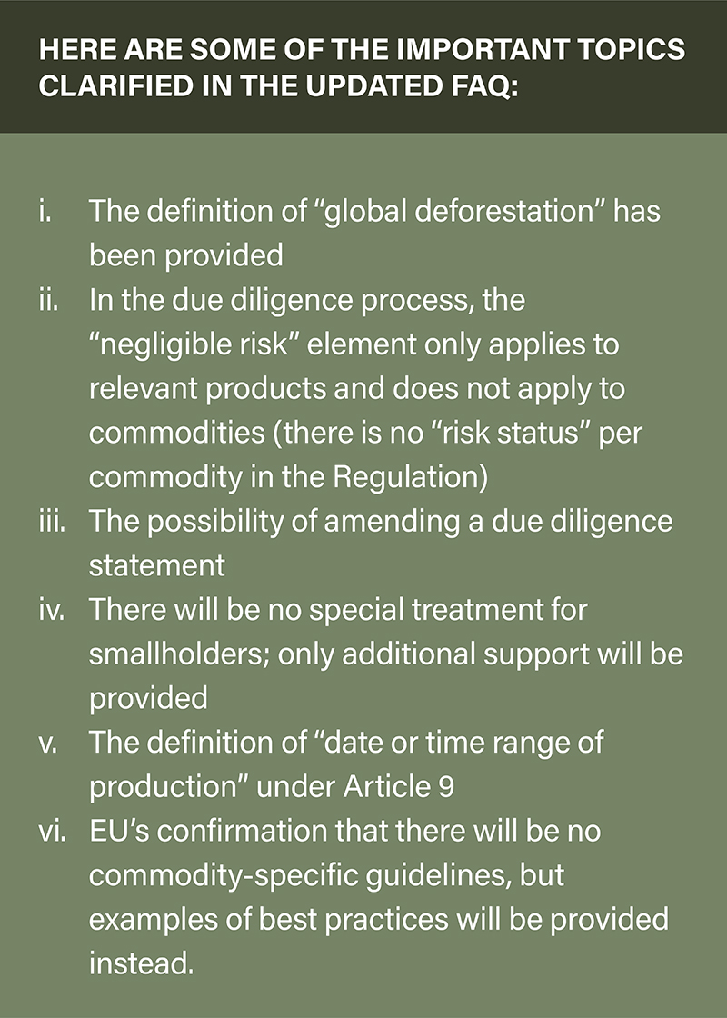 New Updates to the EUDR FAQ: Here Is What You Need to Know
